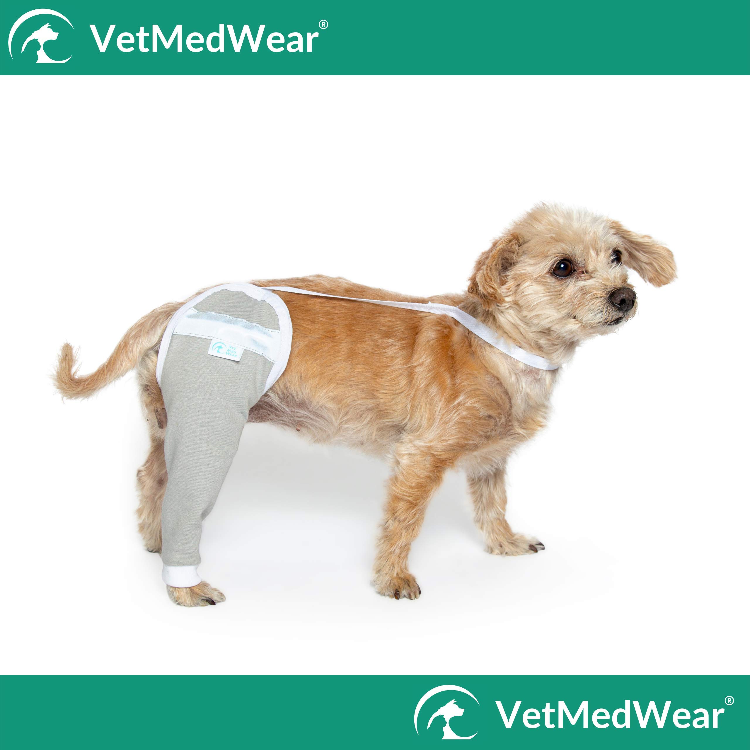 After Surgery Wear Hip and Thigh Wound Protective Sleeve for Dogs. Dog Recovery Sleeve. Recommended by Vets Worldwide (X-Large, Gray)