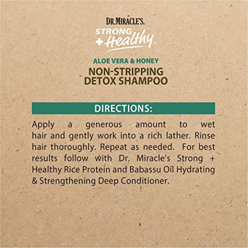 Dr. Miracle's Strong & Healthy Non Stripping Detox Shampoo (3 Pack). Contains Aloe Vera, Honey and Coconut Water.