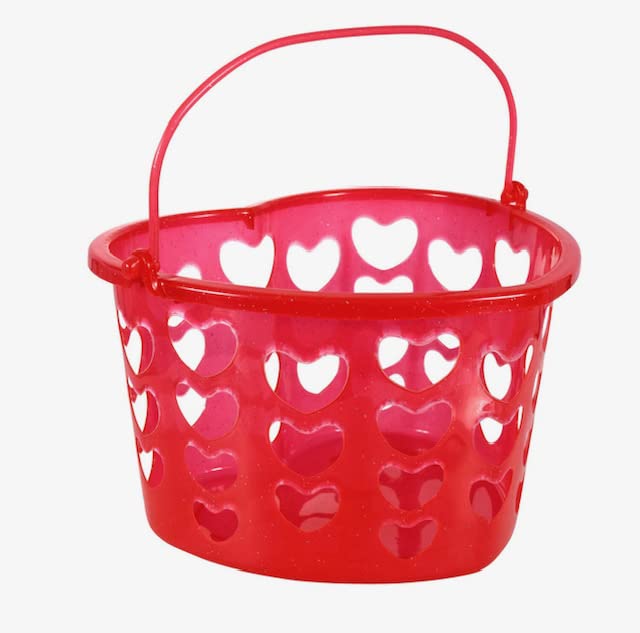 AB Heart Shaped and Slotted Baskets with Handles, 2 PACK
