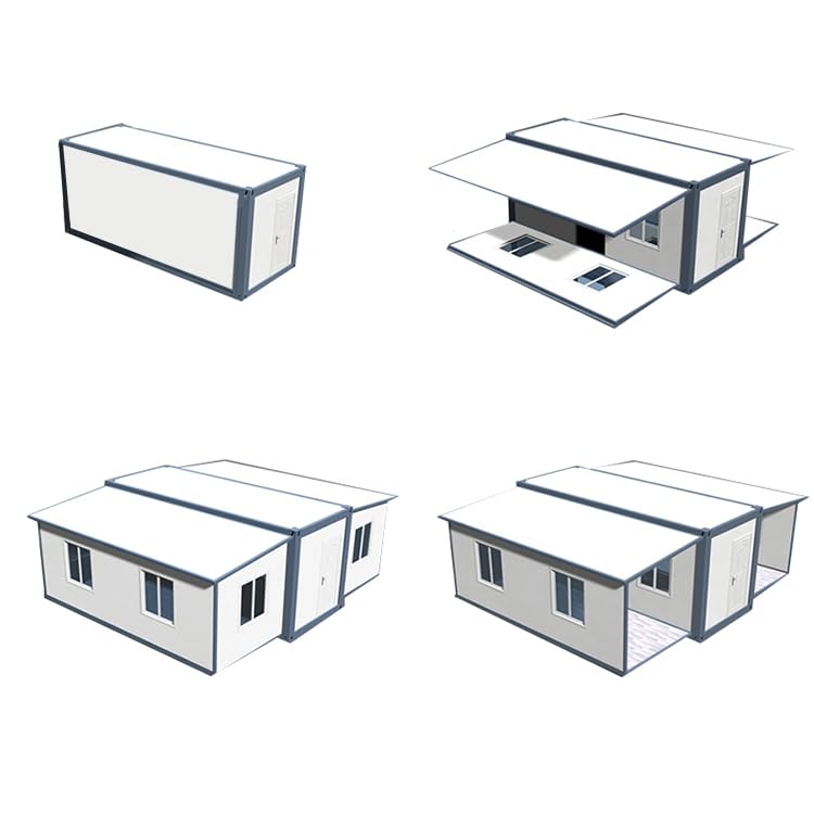 20FT Prefab Container House, 2 Bedroom, Steel Portable Villa with Bathroom, Hurricane-Proof, Waterproof & Insulated, 20ft