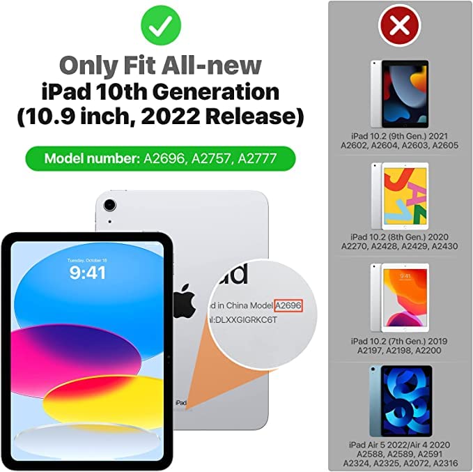 MoKo Screen Protector for iPad 10th Generation 10.9 Inch 2022, 3 Pack Clear PET Anti-Glare Case-Friendly Screen Protector Film