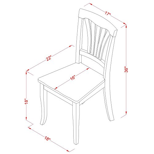 East West Furniture VAAV7-LWH-W 7Pc Dinette Set Includes a 59/76.4 Inch Oval Table with Butterfly Leaf and 6 Wood Seat Dining Chairs, Linen White Finish