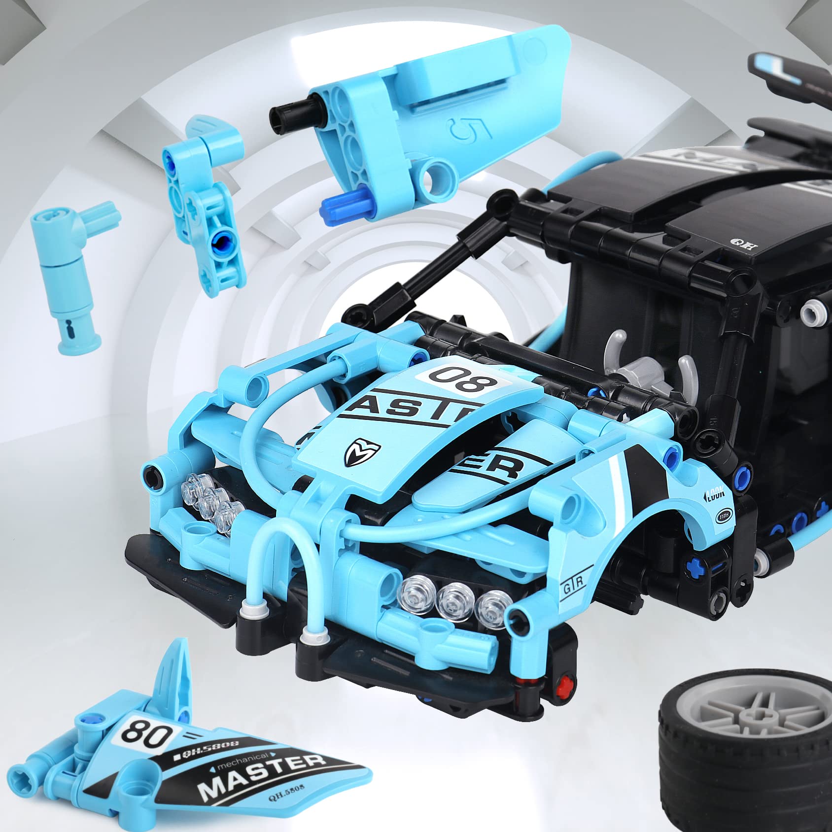 BIRANCO. Toy Car Model Building Kit - Race Car Building Set STEM Toy for Boys & Girls 8-14 Years Old, Build and Display a Popular Supercar with Pull Back. Gift Ideas for Kids Ages 6-12 (490 pcs)