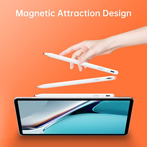 Uogic Stylus for iPad, iPad Pen with Bluetooth Shortcut, Battery Level Display, Palm Rejection, iPad Pencil Compatible with iPad Pro 11/12.9" 2018-2022, iPad 6/7/8/9, iPad Mini 5/6, iPad Air 3/4/5