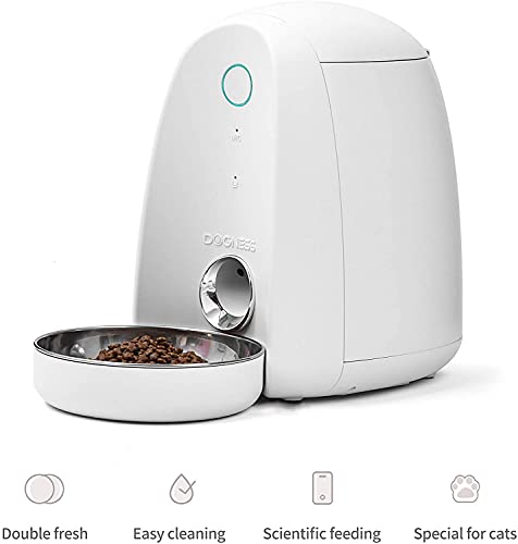 DOGNESS Smart Feed Automatic Cat Feeder, Wi-Fi Enabled Pet Feeder for Cat and Small Dog, Smartphone App for iOS and Android, Portion Control, Fresh Lock System Auto Food Dispenser