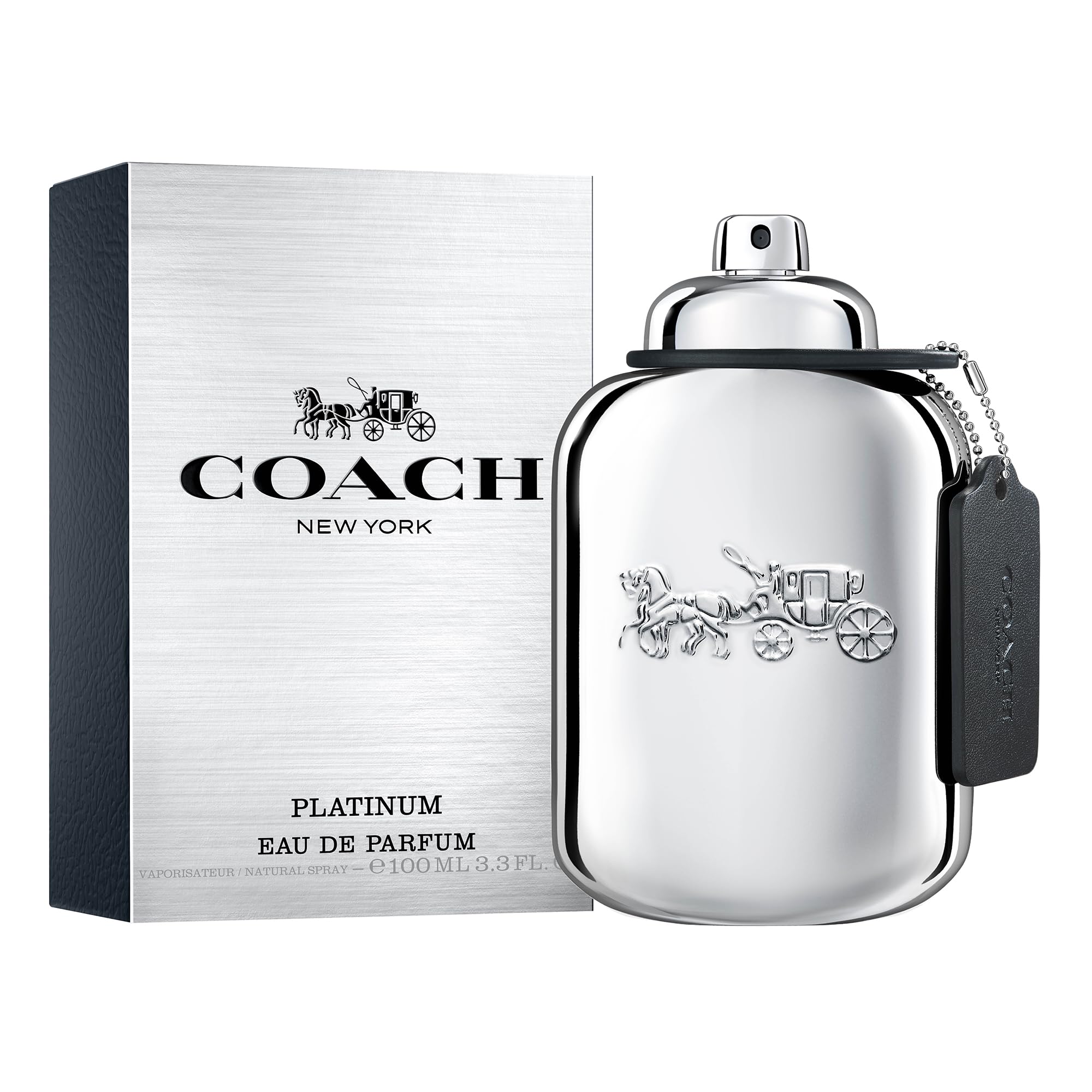 Coach Platinum Eau de Parfum - Long Lasting Fragrance with notes of Pineapple, Clary Sage & Vanilla Leather - Woody & Spicy - 3.3 fl. oz.