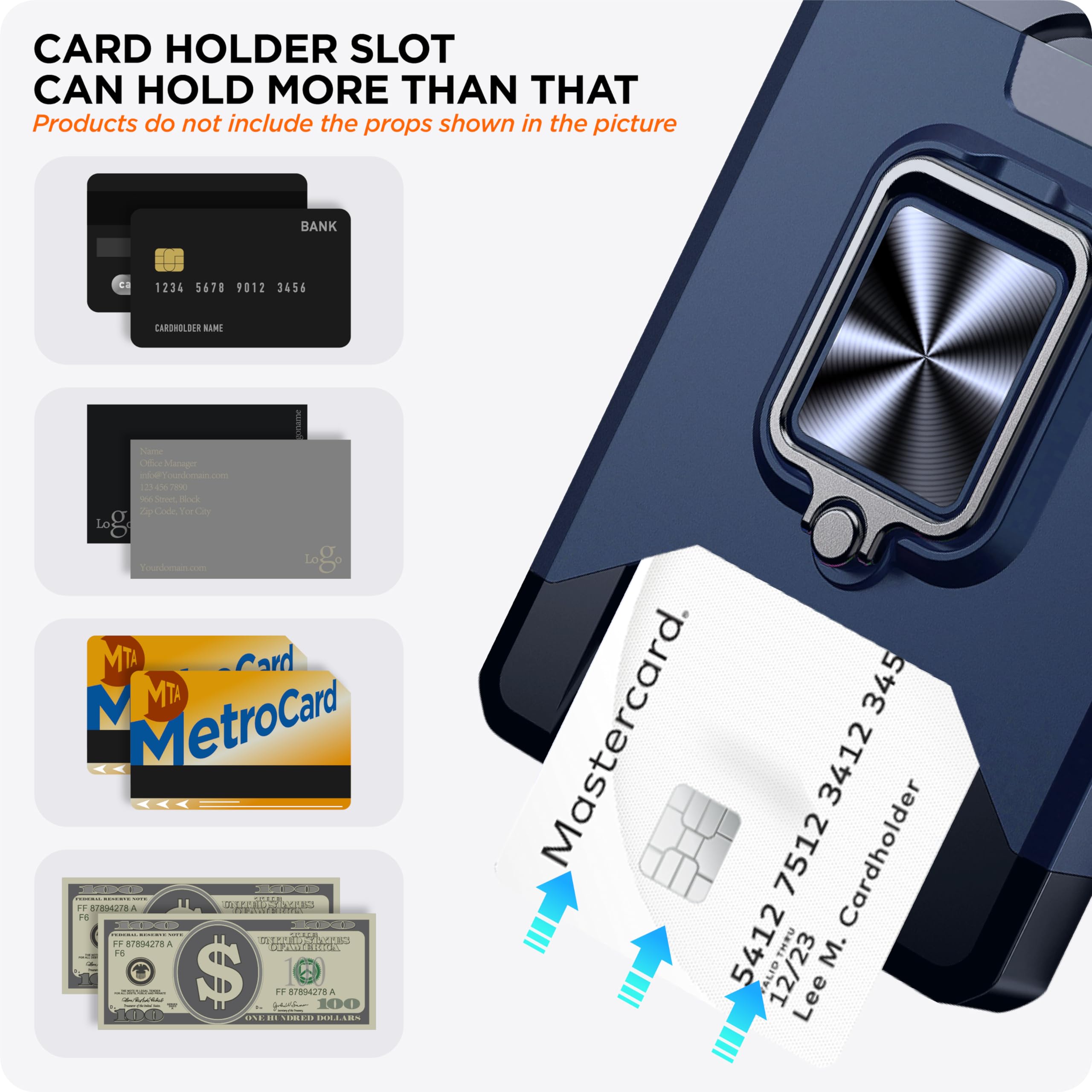 ππππ π‘ππͺ Google Pixel 8 Pro Case with Slide Camera Cover and Card Holder - Wireless Charging Compatible Pixel 8 Pro Wallet Case with Magnetic Kickstand (Blue)