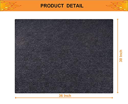 Brinman Under Grill Mat,Premium Grill Mat for Deck, Under Grill Floor Mats to Protect Deck,BBQ Mat for Under BBQ, Absorbent Oil Pad Protector for Decks and Patios,Waterproof, Reusable,(36x30 Inches)…