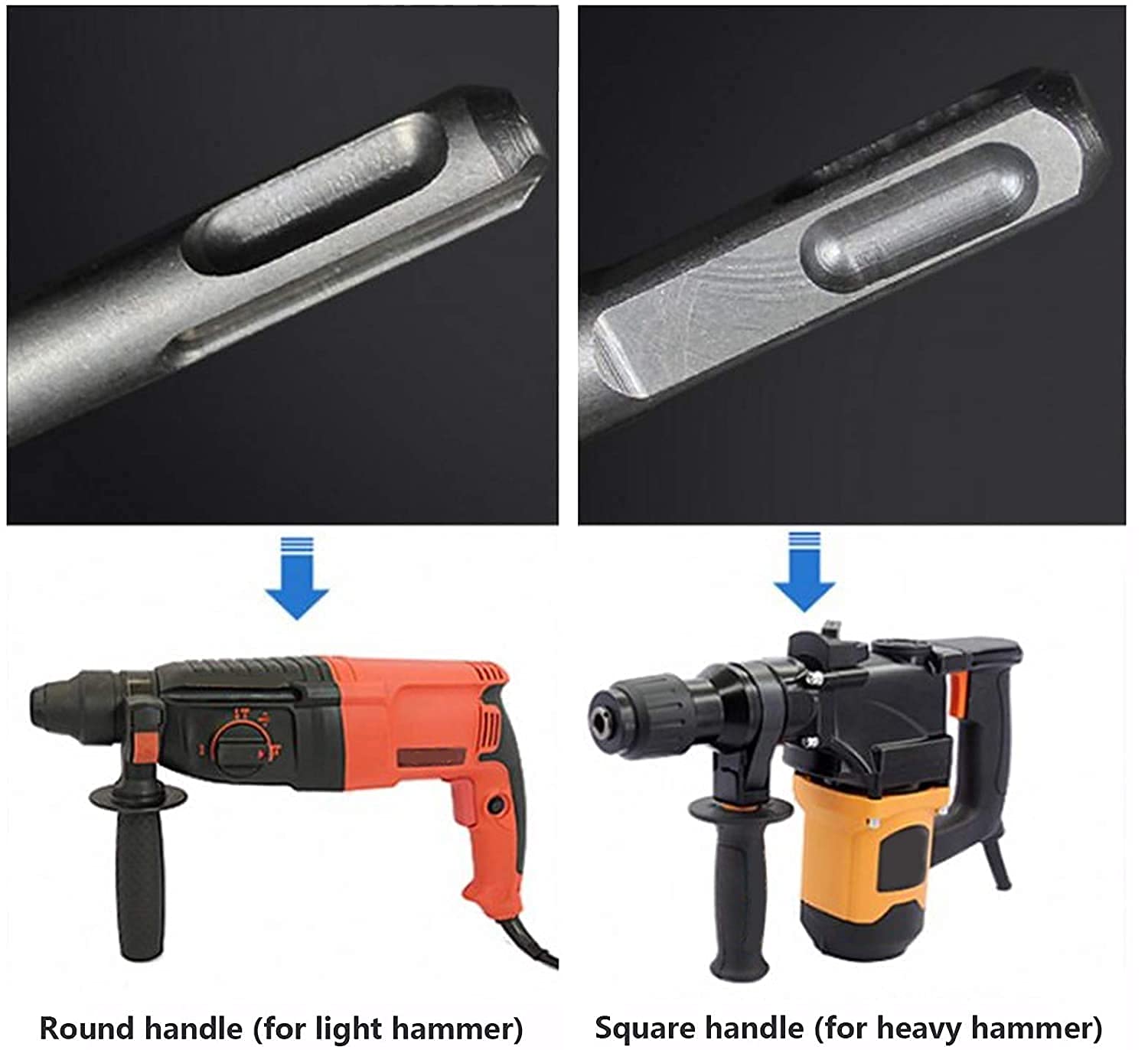 Drill Bit Set, 10pcs TCT Core Drill Bit Set SDS Plus Extension Shank Tungsten Masonry Diamond Hole Cutters for Concrete Stone Granite Marble Tiles Ceramic