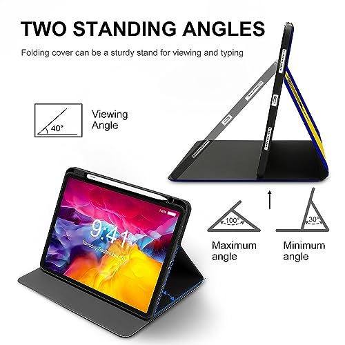 Barbados Flag Fashion Case for IPAD 2020 AIR 4 (10.9in), Pen Slot Protective Cover for IPAD 2020 AIR 4 (10.9in), Convenient Magnetic Stand