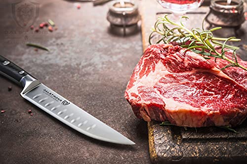 Dalstrong Gladiator Elite Series Forged High Carbon German Steel Steak 4-Piece Kitchen Knife Set with Black G10 Handle, 5 Inches, Sheaths Included