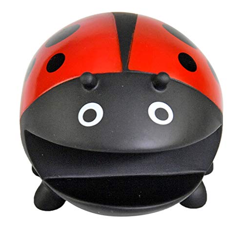 HOME-X Ladybug Sponge Holder with 3 Sponges, Kitchen Sink Accessories 4" L x 3" W x 2" H