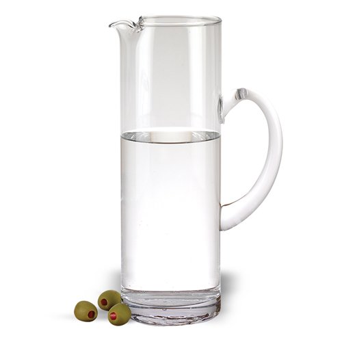 Badash Crystal Glass Pitcher - 9.75” Tall Mouth-Blown Lead-Free Crystal Glass Pitcher - 48 oz. Cocktail Pitcher - Cylinder Pitcher for any Beverage