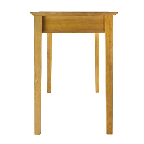 Winsome Wood Studio Home Office, Honey & Wood Corner Desk with Shelf, Honey