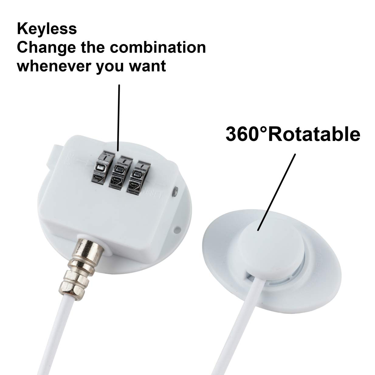 2 Pack Refrigerator Lock Combination Coded Fridge Lock Freezer Child Safety Lock Door Lock with Strong Adhesive No Keys Needed White