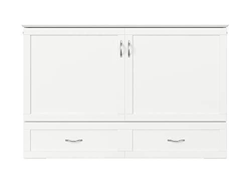 AFI Hamilton Murphy Bed Chest with Charging Station, Queen, White