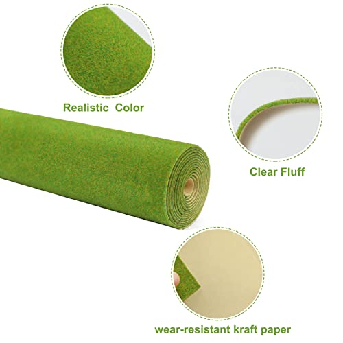 Artificial Model Grass Mat Trains Green White Yellow Snow 40x200cm or 15.7ββ x 78'' for Decoration Kids Craft Scenery Model DIY (Grass Green)