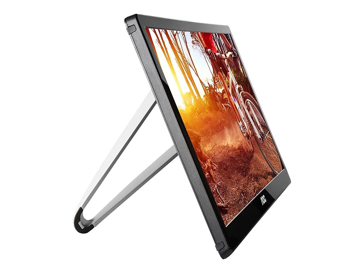 AOC e1659Fwu 15.6-Inch Ultra Slim 1366x768 Res 200 cd/m2 Brightness USB 3.0-Powered Portable LED Monitor w/ Case Black