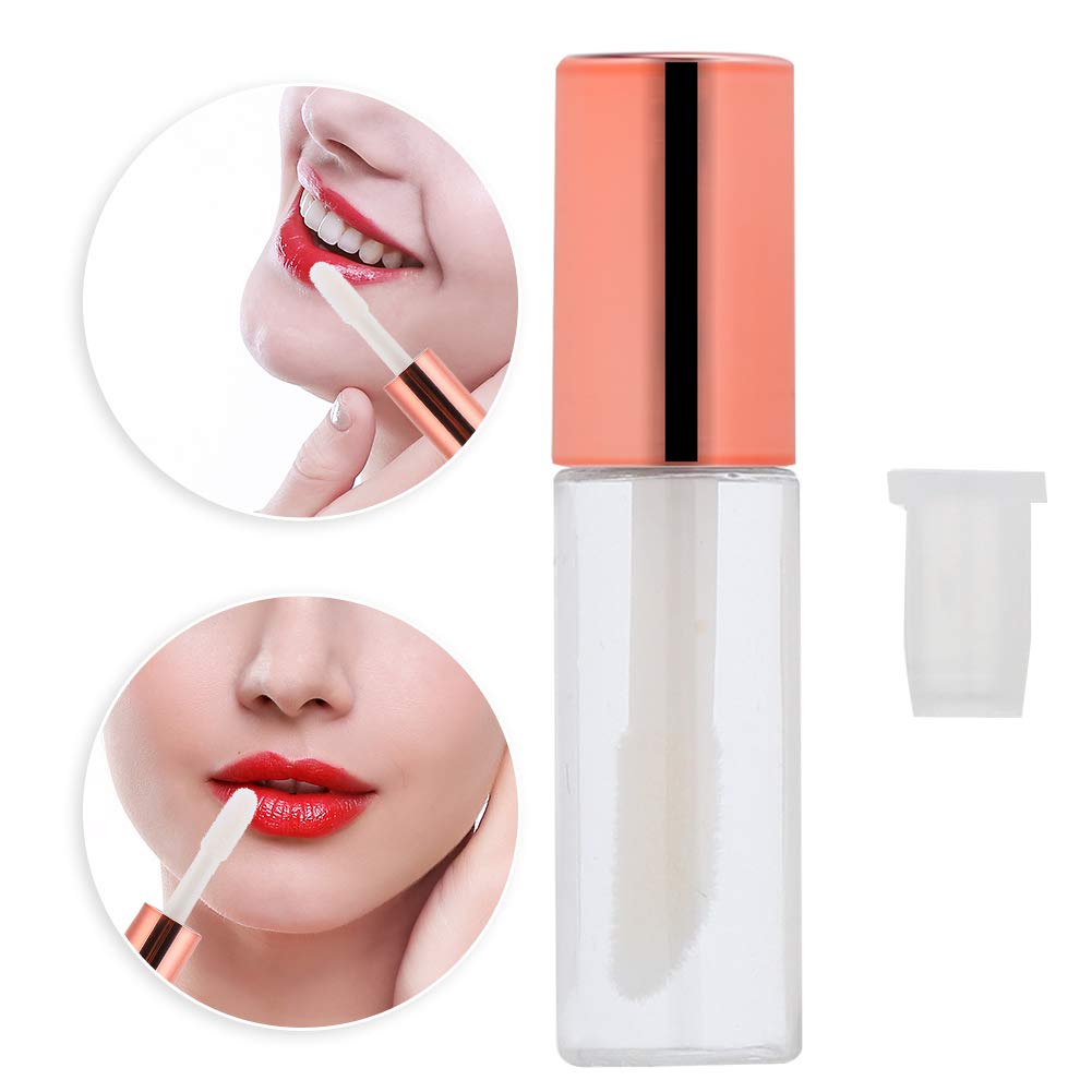 YIPINER Case of 90 packs, Empty Plastic Clear Lip Gloss Tubes Lip Balm Bottle Container Rose Gold Transparent 1.2ML Makeup Tool for Women (90 pcs, Rose Gold)