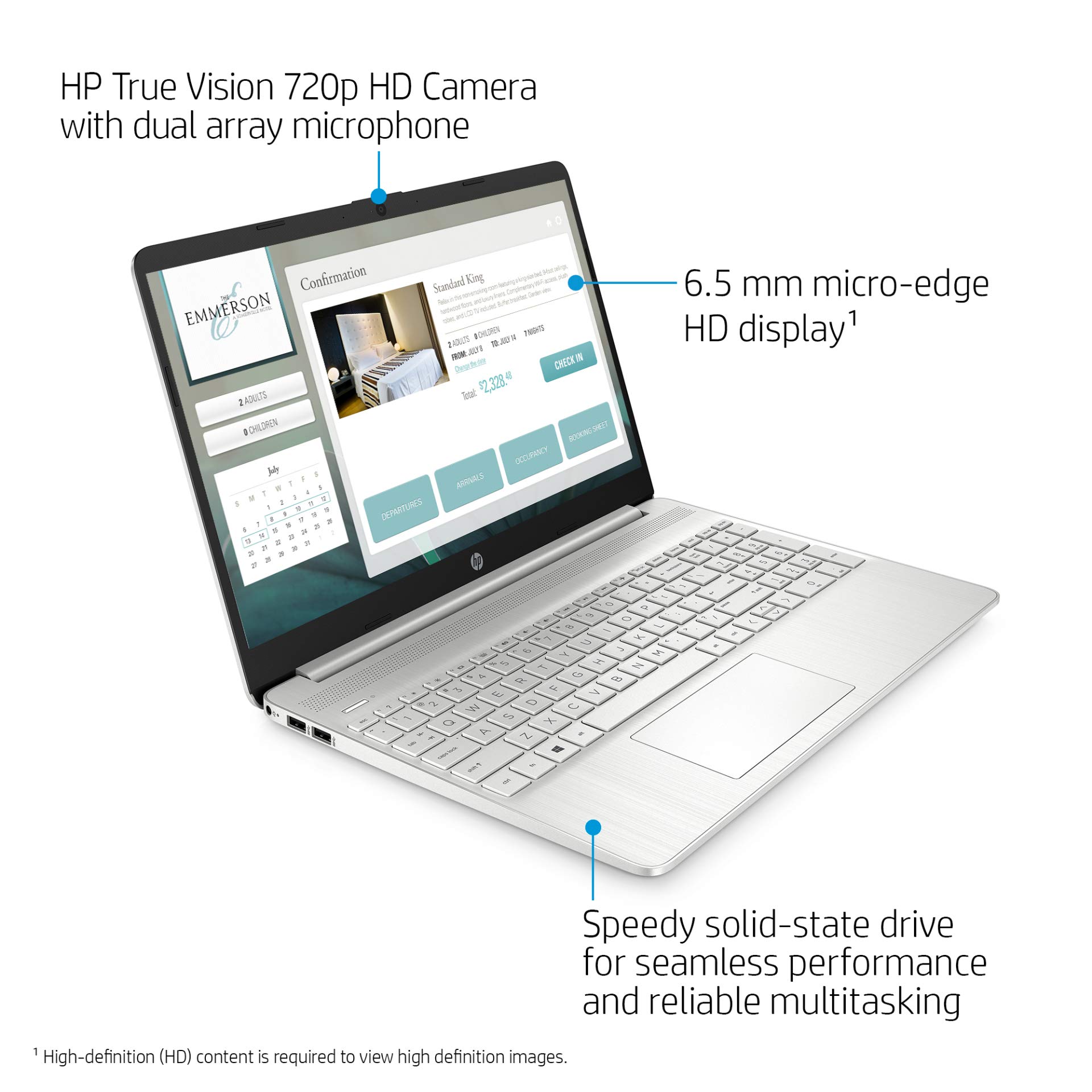 HP 2022 15.6" HD Thin and Light Laptop, AMD Athlon Gold 3150U Processor, 4GB RAM, 256GB SSD, HDMI, Wi-Fi 5, Webcam, AMD Radeon Graphics, Windows 10 S, Silver, W/IFT 32GB USB 3.0 Flash Drive