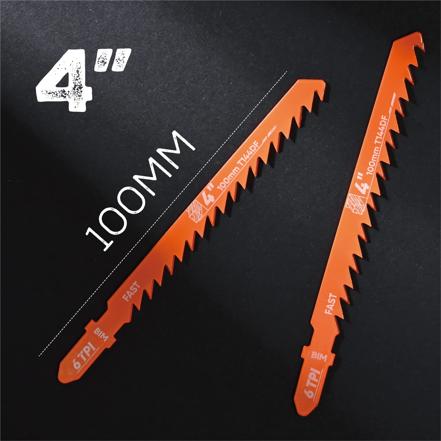 Augtouf 10 Pcs T-Shank Jigsaw Blades Set, Jig Saw Blades for Cutting Wood - 4 Inches, 6 TPI
