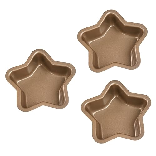 Abaodam 3 pcs round baking pan cake mold muffin top pans for baking wedding cake plates cakesicles mold star bread pan star Loaf Pan baking pans for oven pastry pie baking cup cake pan