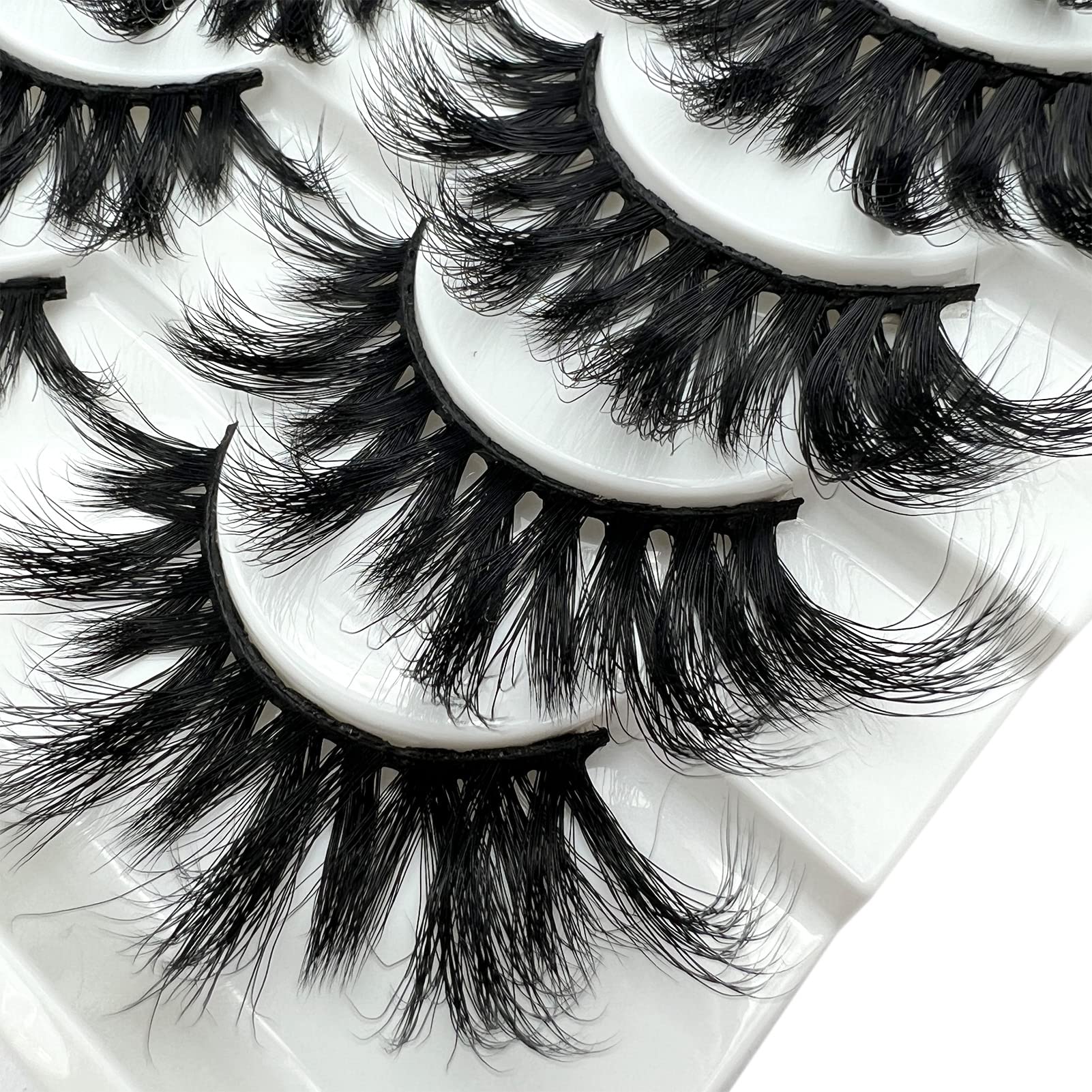 20MM 3D Mink Lashes Fluffy, Long Wispy Cat Eye 25 MM Lashes Pack Wholesale Dramatic Fluffy Mink Eyelashes Natural Look