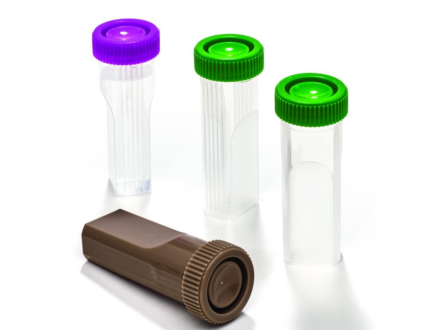 Caplugs Evergreen 240-5440-G8K Pap Series – Disposable Slide-Fix Jars with Green Screw-Cap, 25 Pack, Natural Polypropylene Co-Polymer (PPC), 4 Slides, 30 mL, Pap Smear, FNA Biopsies, Small Samples