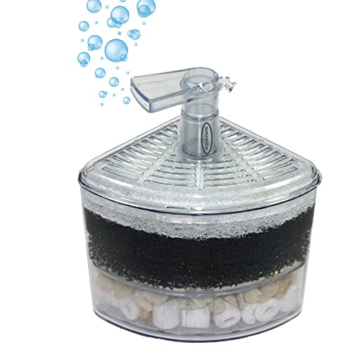Aquapapa Corner Filter Bio Sponge Ceramic Air Pump Driven for Fry Shrimp Nano Fish Tank Aquarium XY-2008 (Ship from CA USA)