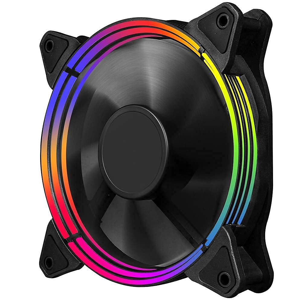 1ST PLAYER 120mm RGB Case Fan G3 Combo, 3 Pack Computer Fans for Gaming PC Cooling, High Performance Speed, Adjustable LED Lighting, Remote Control, Hydraulic Bearing Quiet, 5V 3PIN Motherboard Sync