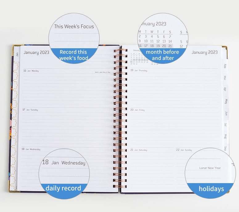 2023 Planner - Weekly & Monthly Planner 2023, January 2023 - December 2023, 8.4”x 6.1”, Planner 2023 with Gray Marble Cover