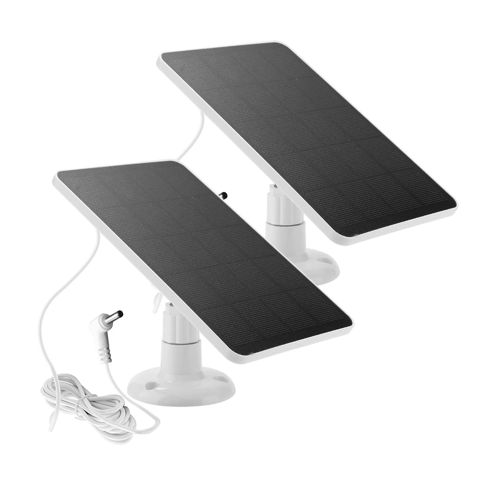 2 Pack Replacement Ring Camera Solar Panel Charger, Solar Panel for Ring Stick Up Cam 2nd & Plug-in 3rd Gen, Ring Spotlight Outdoor Cam & More DC 3.5mm Plug Camera Device Charging with 10FT Cable
