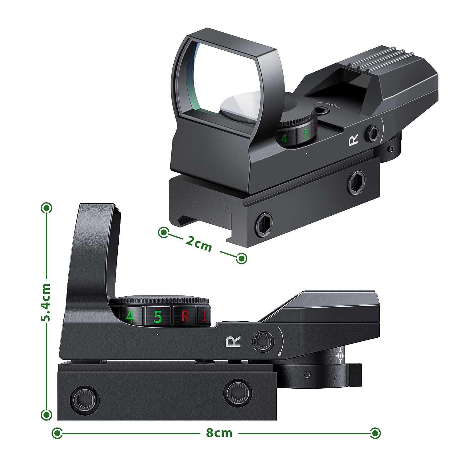 20mm Rail Riflescope Hunting Optics Holographic Red Dot Sight Reflex 4 Reticle Tactical Scope Collimator Sight