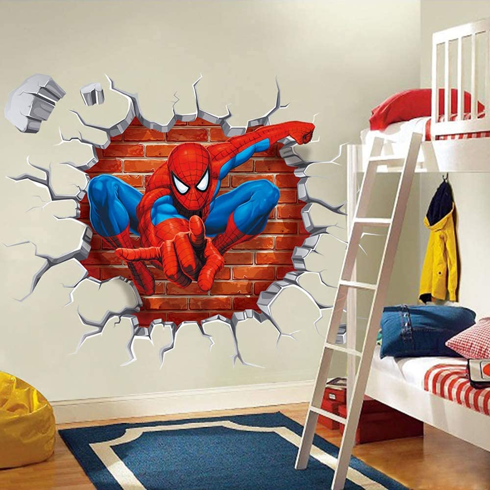 3D Wall Decals Peel and Stick, Removable DIY Wall Stickers for Boy Kids Bedroom Nursery Playroom Decoration