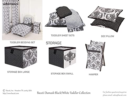Bacati- Classic Damask White/Black Crib Fitted Sheet