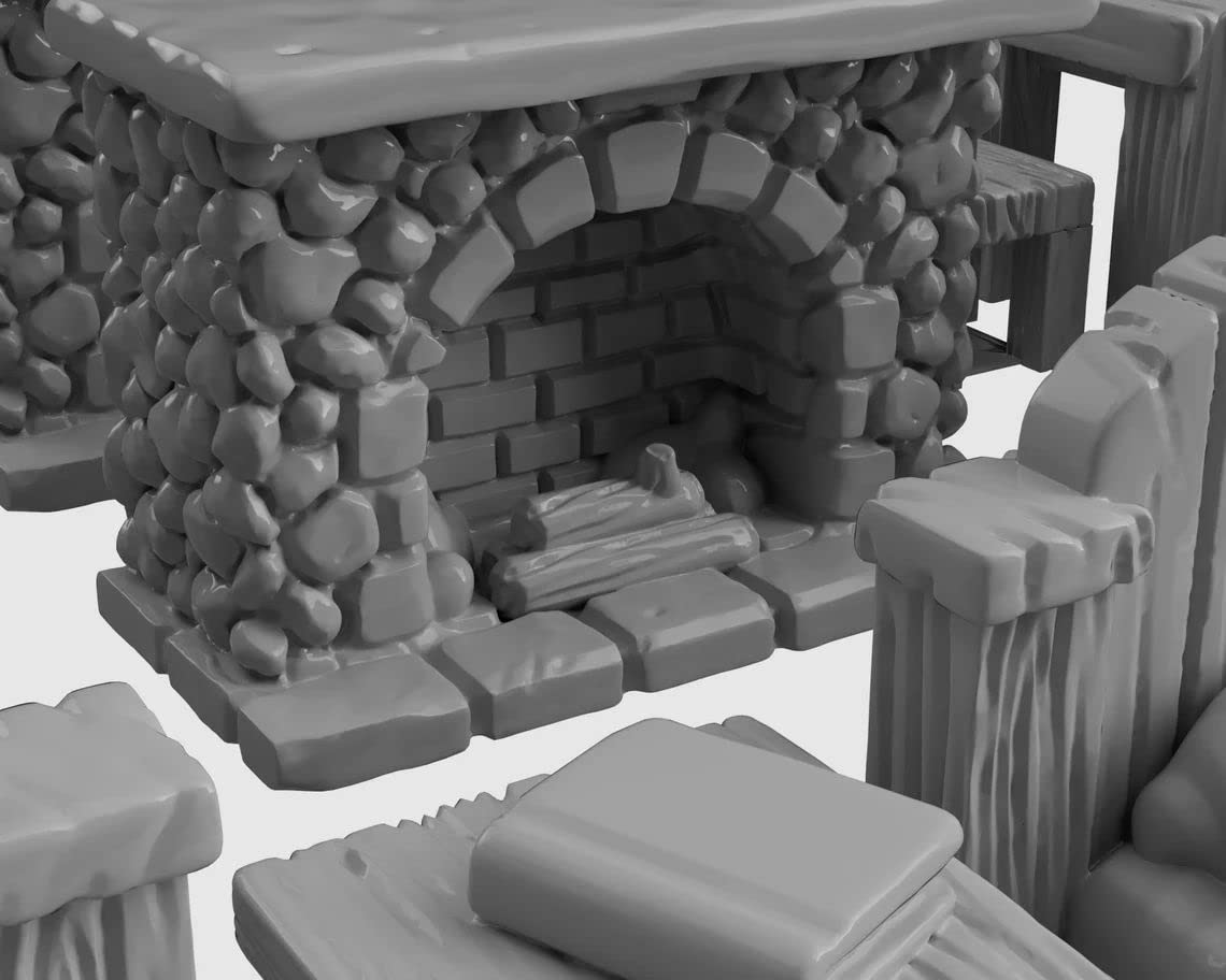 3DEGOS Tavern Furniture Set Set DND Terrain 28mm for Dungeons and Dragons, D&D, Pathfinder, Warhammer 40k, RPG, Miniatures, Age of Sigmar, Tabletop, D and D, Dungeons and Dragons Gifts