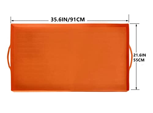 36" Griddle Silicone Protective Mat for Blackstone, Protective Cover Mats with Tong for Blackstone 36in Griddle Top Covers for Blackstone Protector Indoor Outdoor-Orange(Not for 36'' Cabinet Griddle)