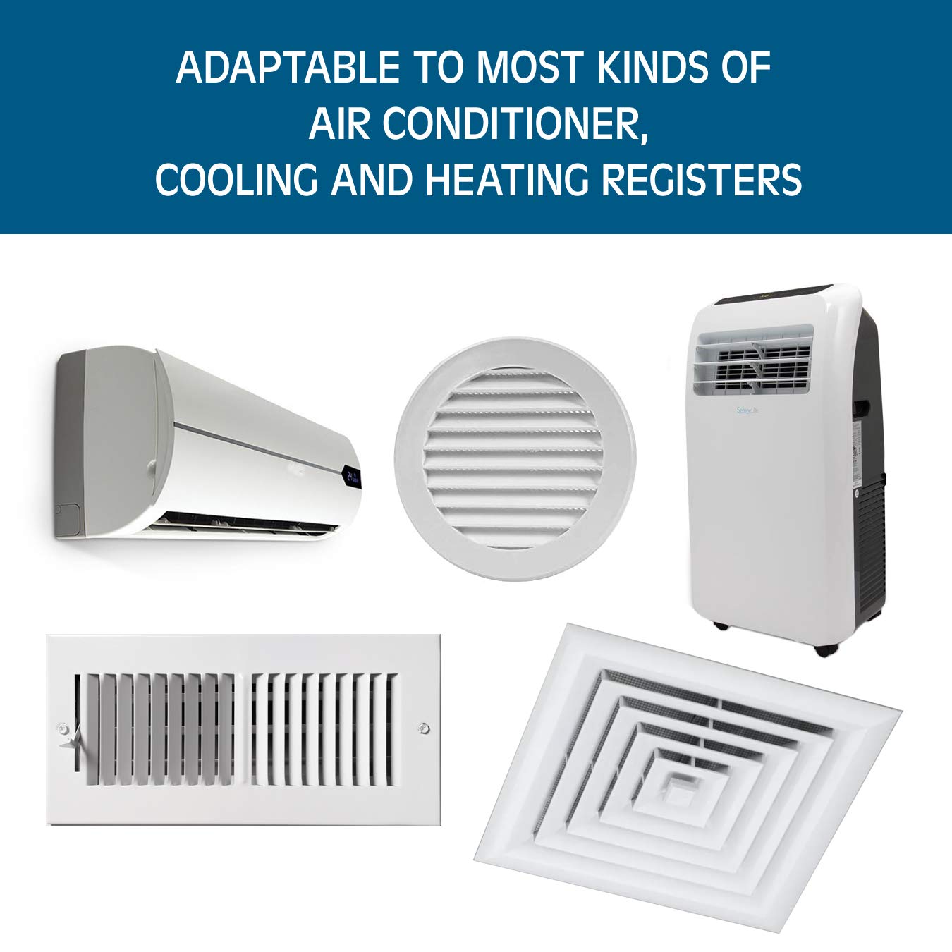 AIR WING Pro, Angle Adjustable Air Conditioner Deflector helps Cooling/Heating Air Circulation, Anti Blast, Wind Baffle and Direction, Anti-Condensation (Ivory)