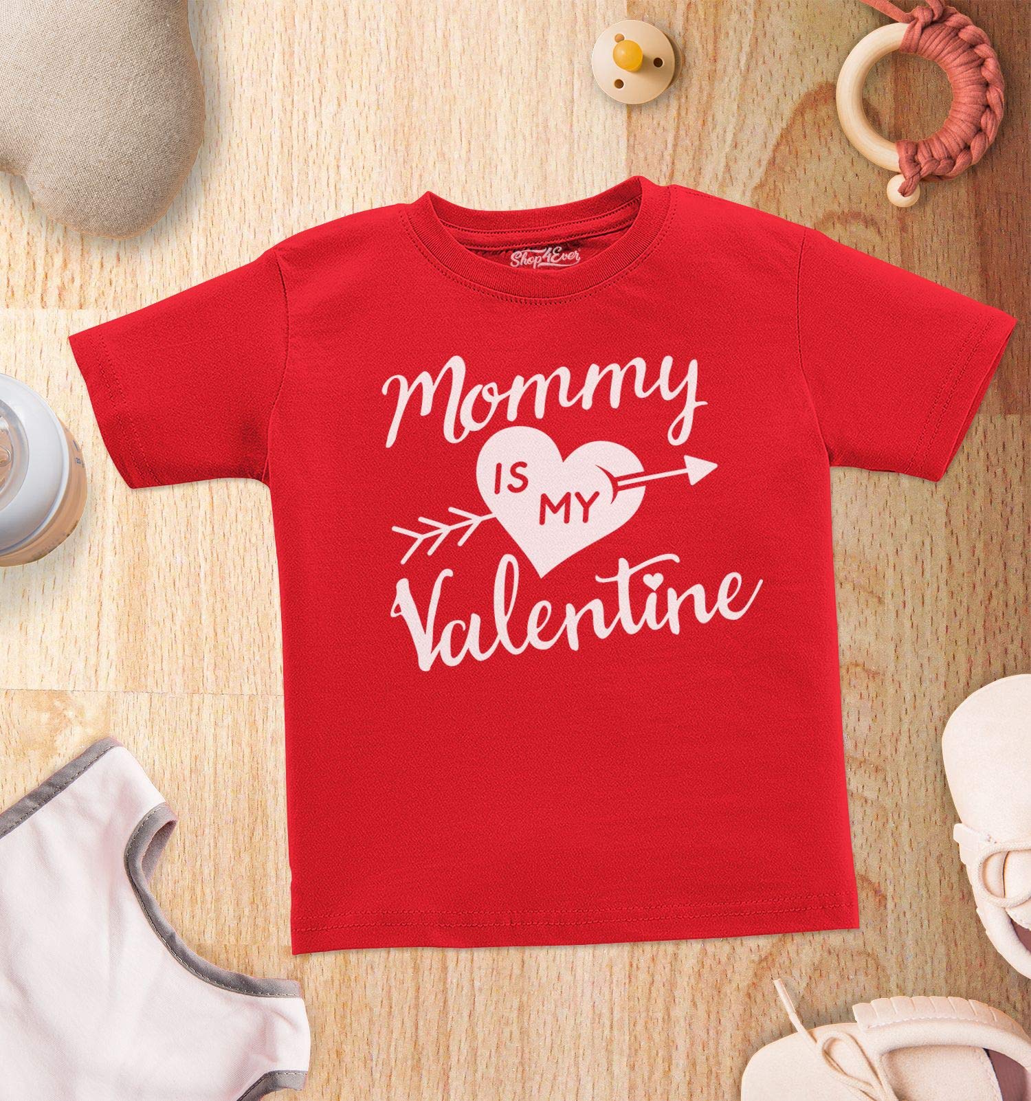 Mommy is My Valentine Heart Toddler Cotton T-Shirt Love Tee Shirts 2T Red