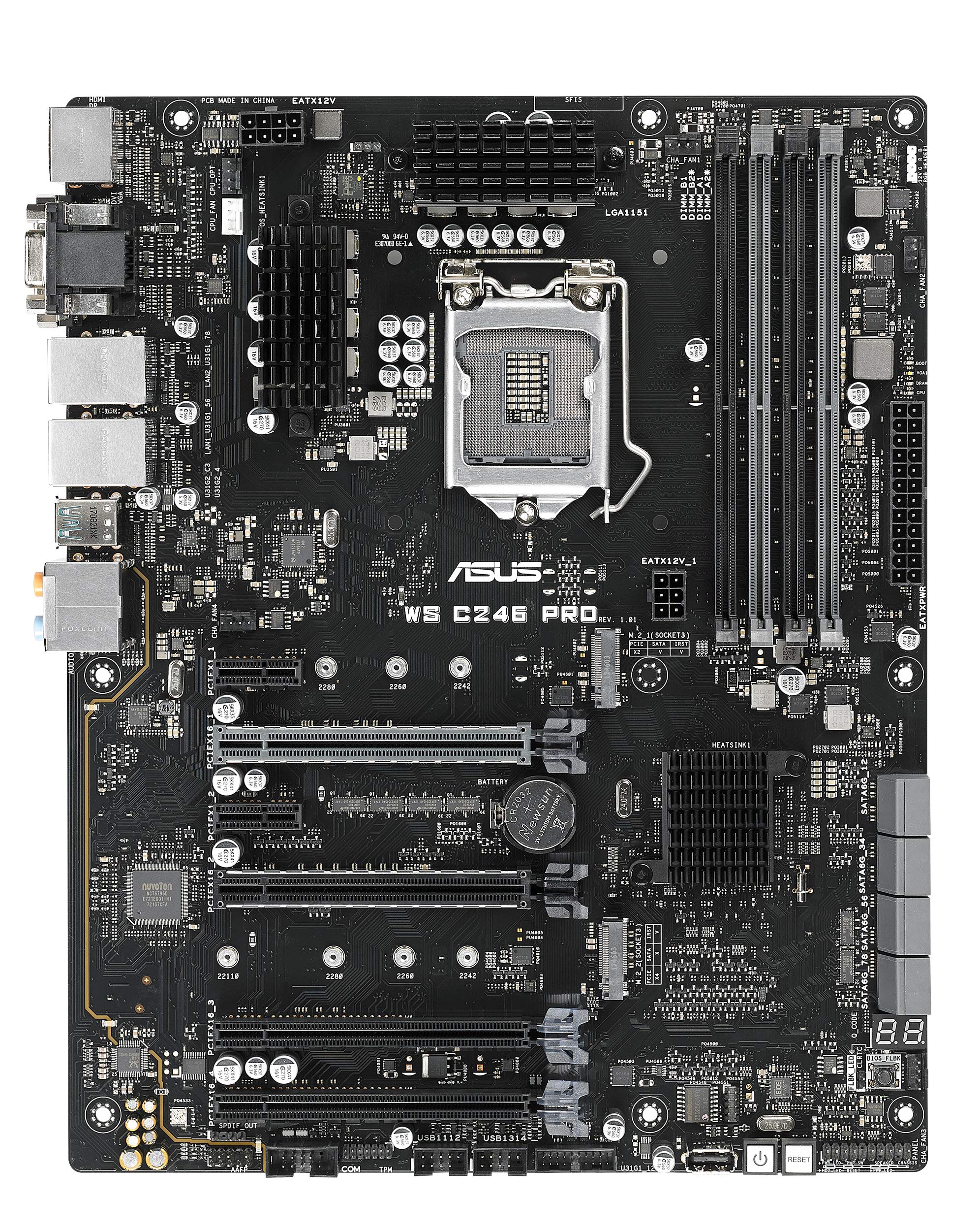 ASUS LGA1151 ECC DDR4 M.2 C246 Server Workstation ATX Motherboard for 8th Generation Intel Motherboards WS C246 PRO