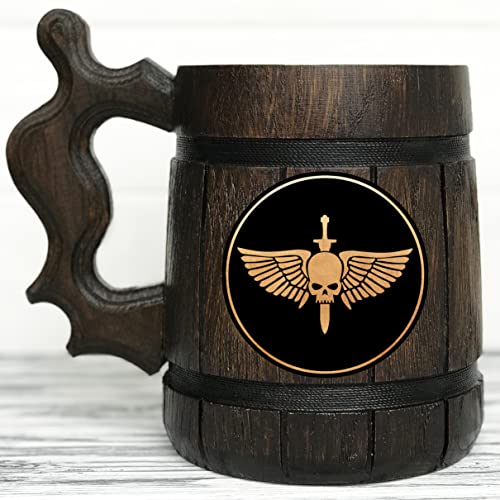 Adeptus Astartes Mug Wooden Beer Stein 17oz Gamer Beer Mug Gift Boyfriend Personalized Anniversary Christmas Birthday Gifts For Gamer Husband Gifts For Him Beer Steins Beer Tankard K684