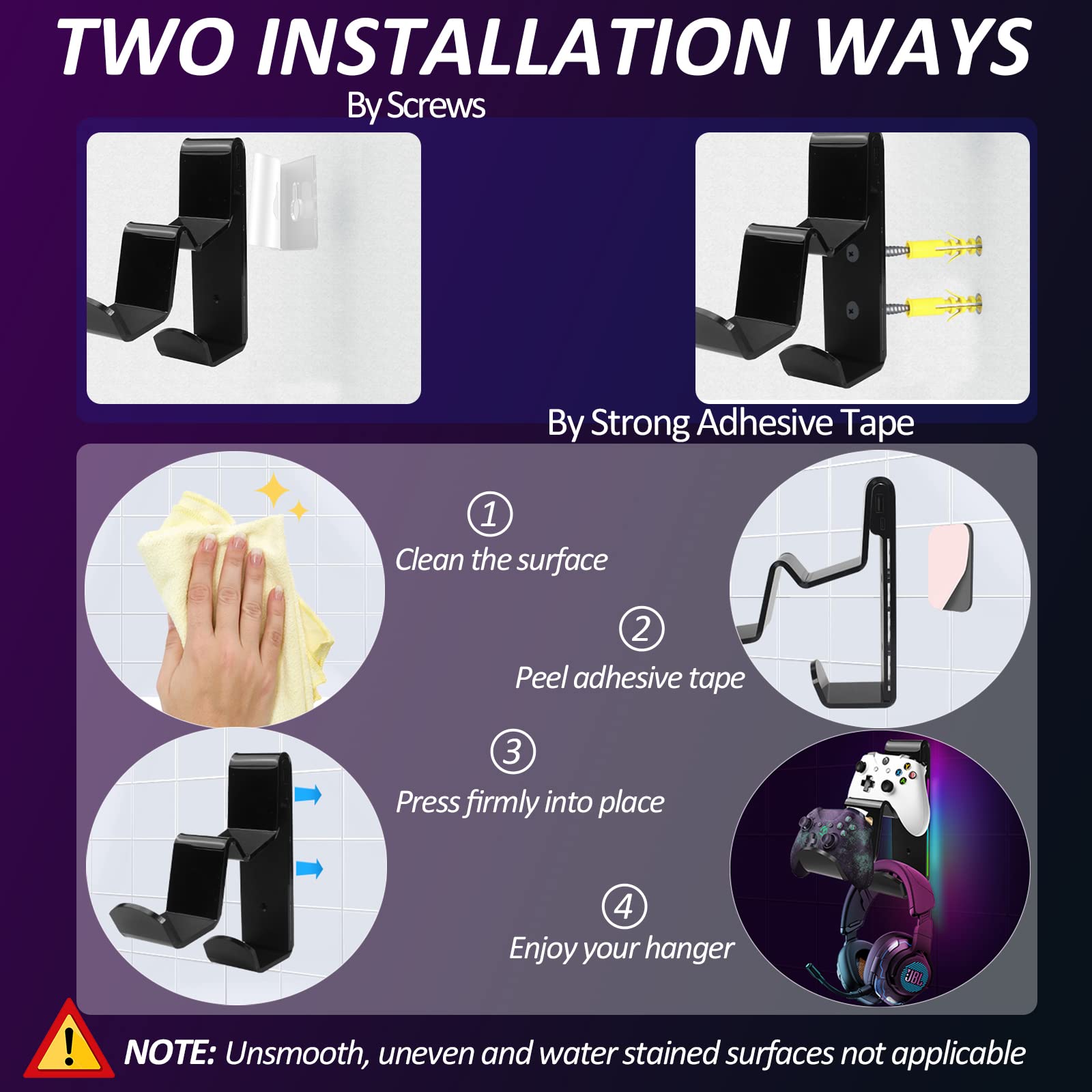 3in1 RGB PS4 Xbox Controller Charger Dock Station Headset LED Wall Mount Holder With USB Charging Ports for Playstation 3 4 5 PS5 Controllers Xbox ONE Series X Switch Steam Deck