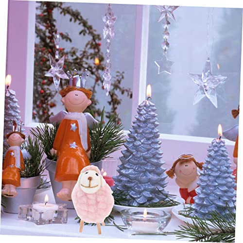 Abaodam Little Sheep Ornament Plushie Mini Dolls Desktop Fluffy Sheep Mini Sheep Statue Xmas Sheep Ornament Desktop Sheep Doll Felt Sheep Doll Crafts Christmas Sheep Decoration