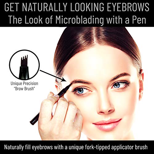 BELLA BROW By Dream Look, Microblading Eyebrow Pen with Precision Applicator (Double Pack - Brown) โ As Seen On TV, Natural Looking, Smudge Proof, Waterproof, Long Lasting