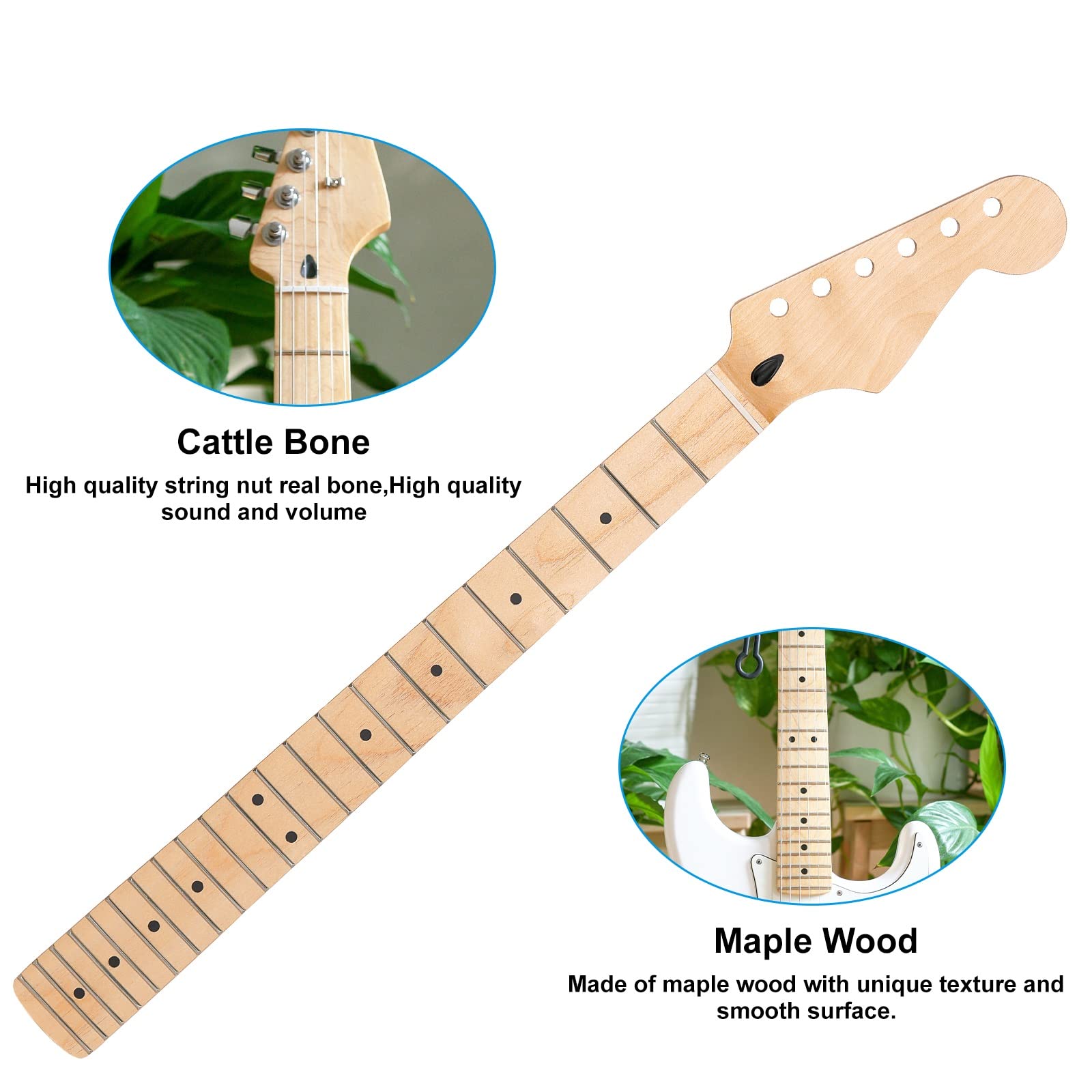 22 Fret Maple Fretboard Guitar Neck Guitar Guitar Neck DIY Parts Replacement for ST Style