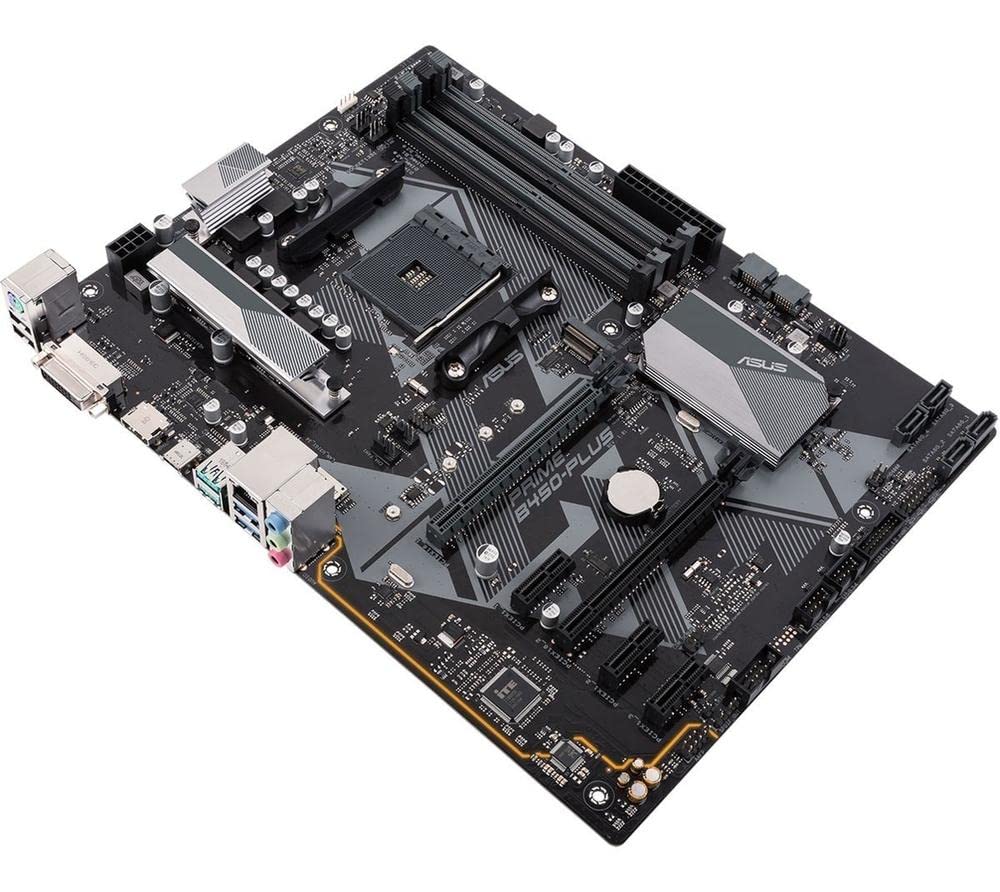 Asus Prime B450-Plus Motherboard Socket AM4 (ATX, AMD AM4, DDR4 Memory, Native M.2, USB 3.1 Gen 2)