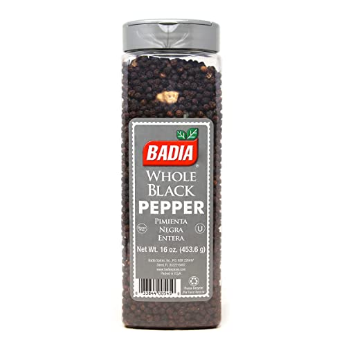 Badia Whole Black Pepper, 16 Ounce (Pack of 6)
