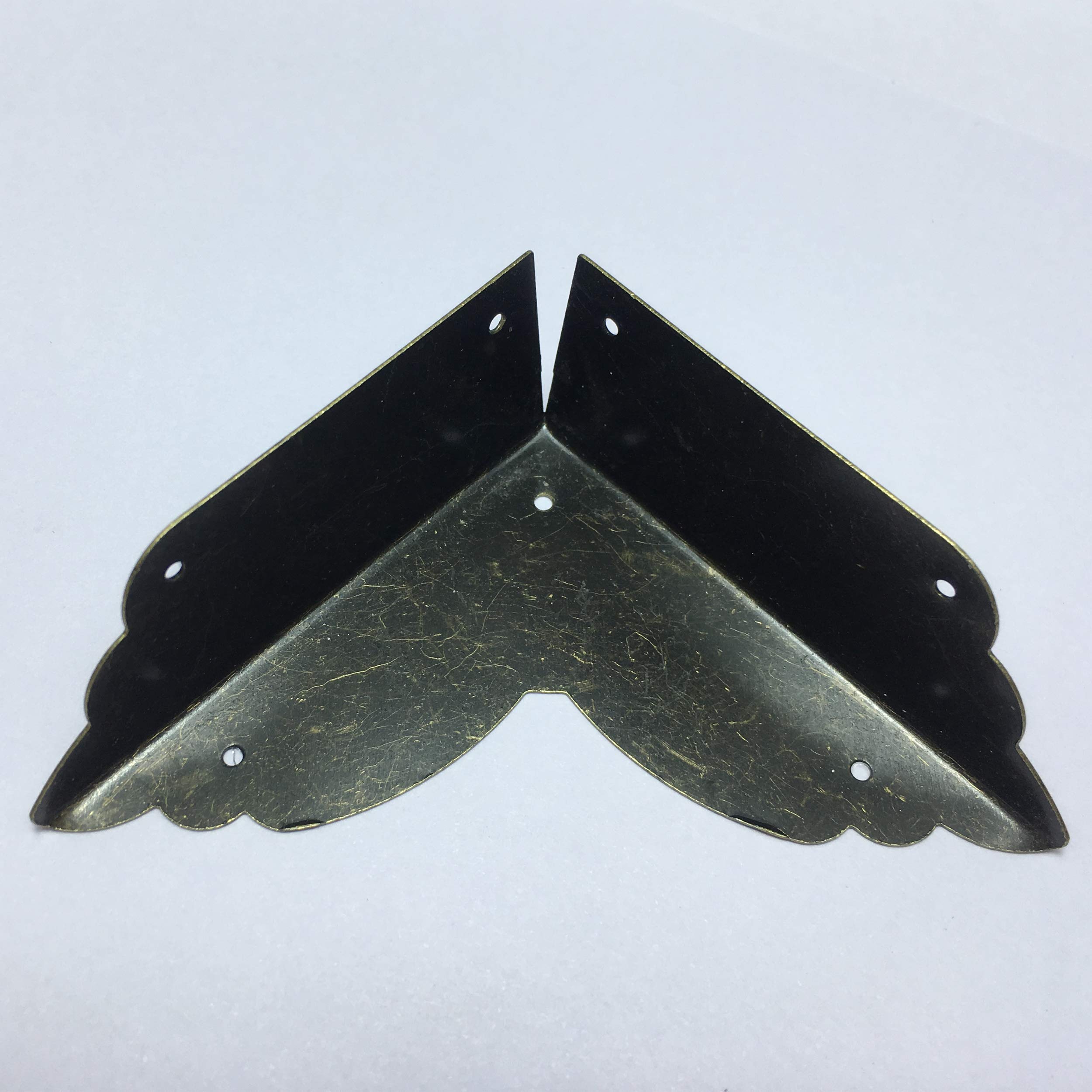 Corner Protectors Metal Bronze Box Corners Corner Decorative Side Length 2.8" Set of 10