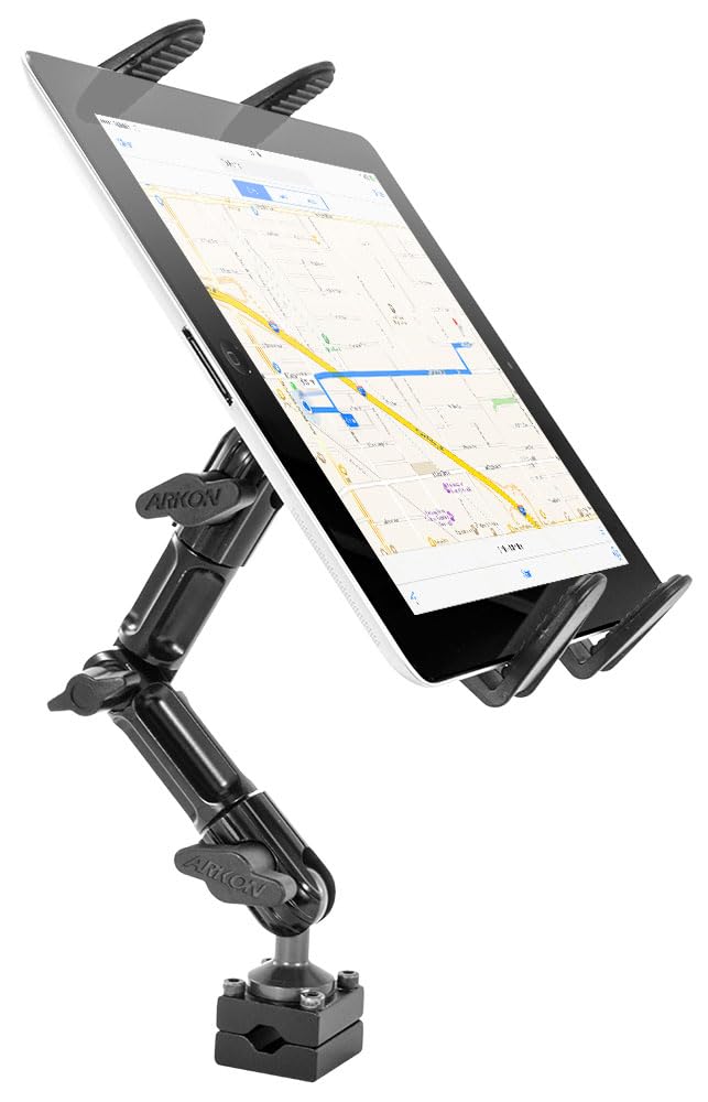 ARKON Mounts Heavy-Duty Slim-Grip Tablet Headrest Mount | Universal Tablet Holder | Adjustable Multi-Angle Arm | Compatible with iPad, Mini, Pro, Galaxy Tab, Kindle, and more