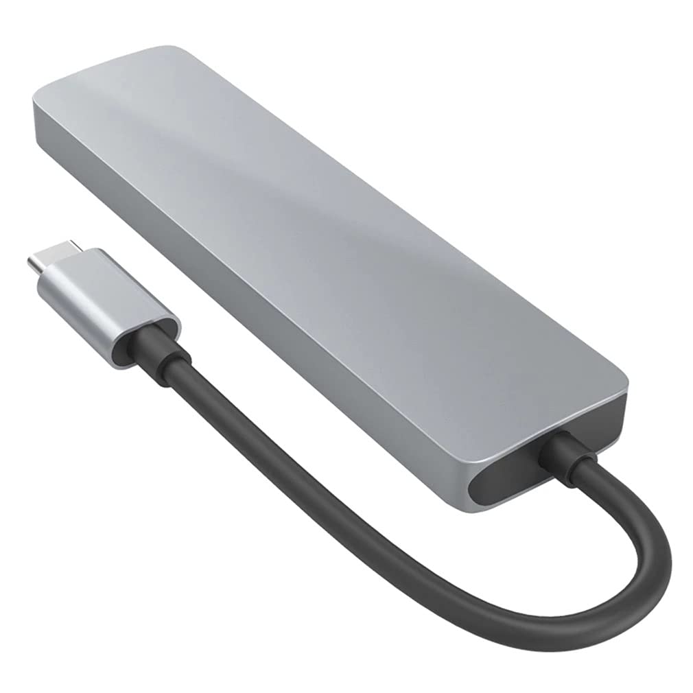 SHYPT Type-C Hub to HDMI-Compatible Adapter 4K 3 USB C Hub with TF Security Digital Reader Slot for MacBook Pro